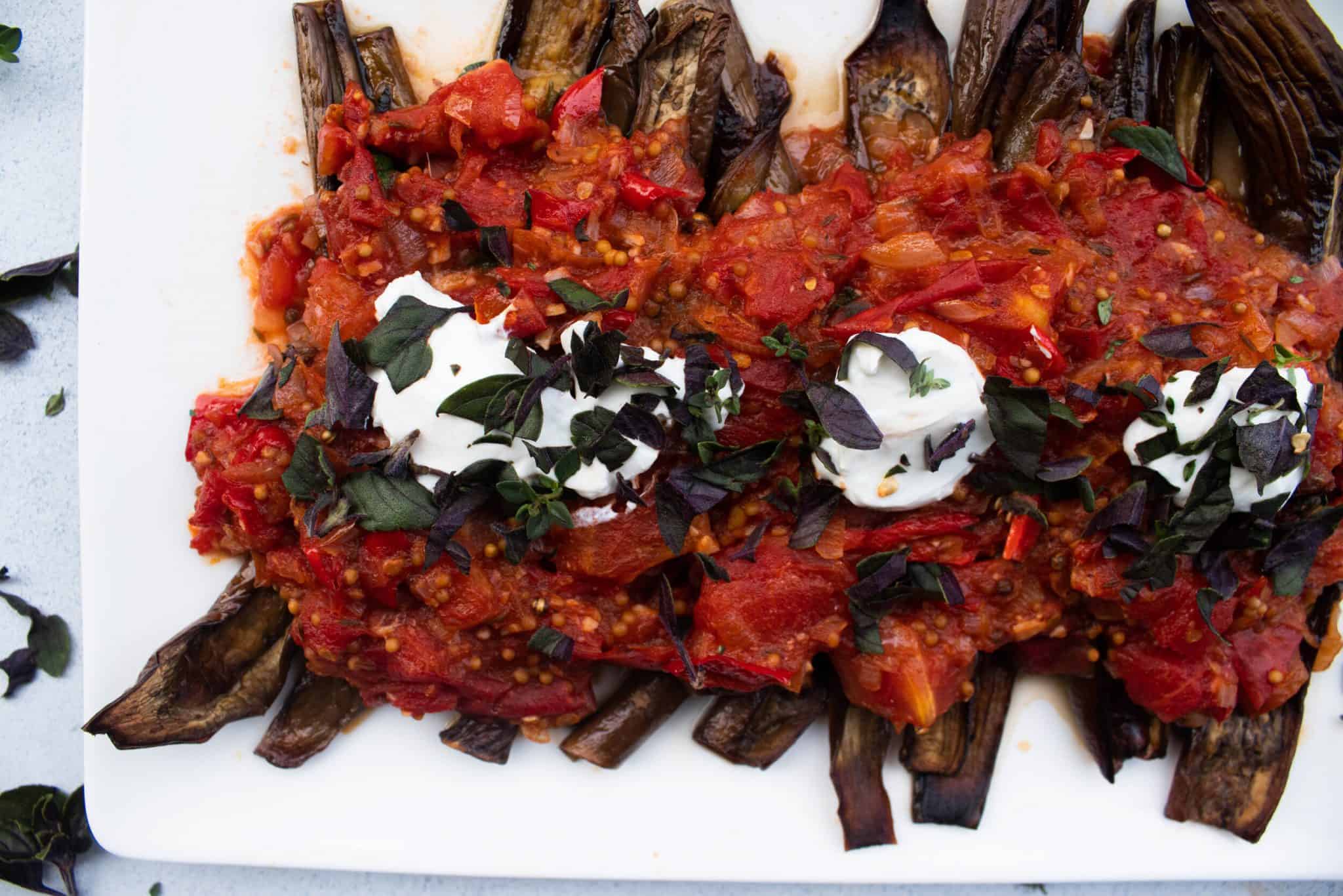 Borani Banjan (Afghan Eggplant with Spiced Tomatoes & Yogurt) - Kate-Cooks