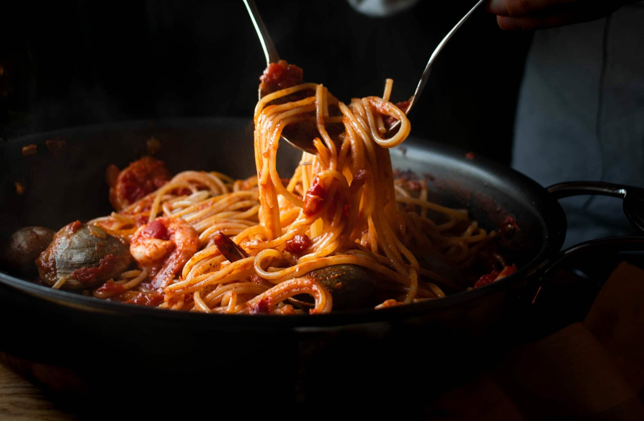 White Wine & Tomato Seafood Pasta - Kate-Cooks