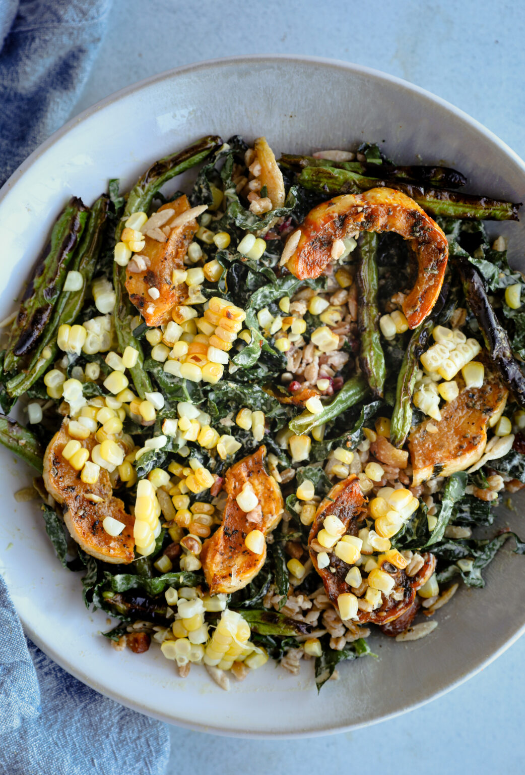Blistered Corn & Delicata Squash Salad - Kate-Cooks