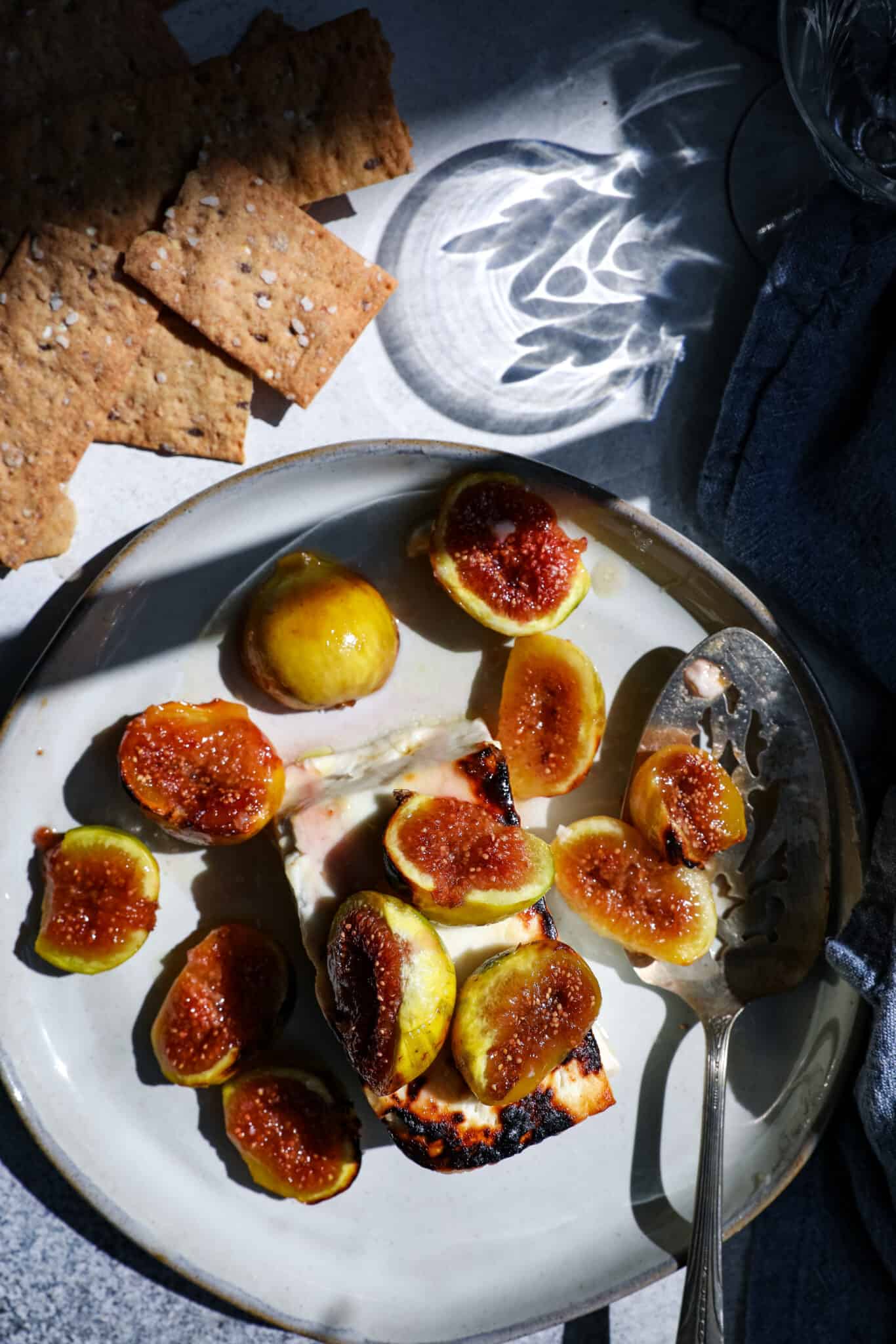 Roasted Feta with Figs, Apples & Grapes - Kate-Cooks