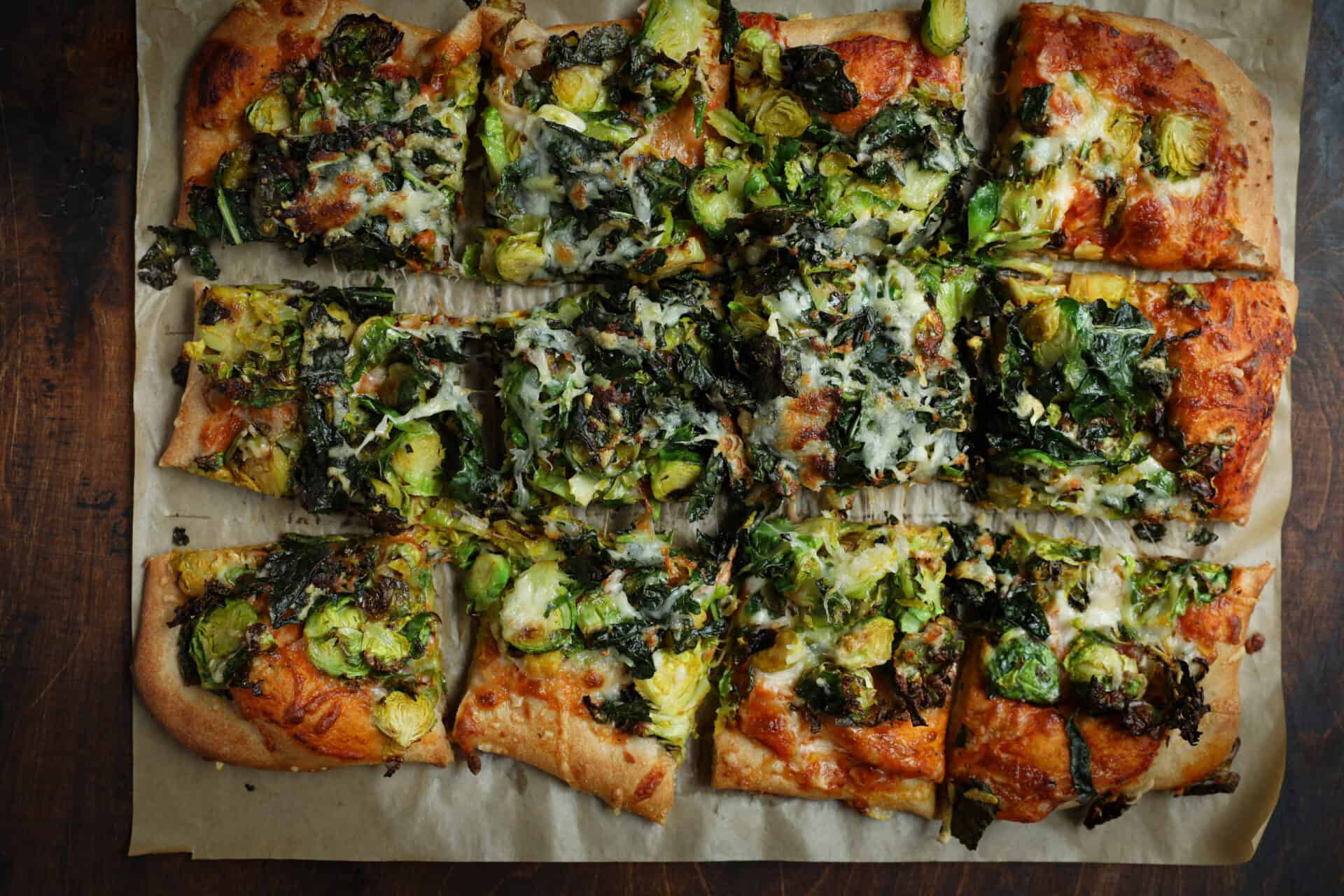 Healthyish Kale & Cheese Pizza - Kate-Cooks